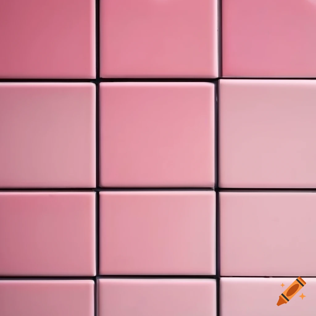 Modern white and pink tiles on a wall