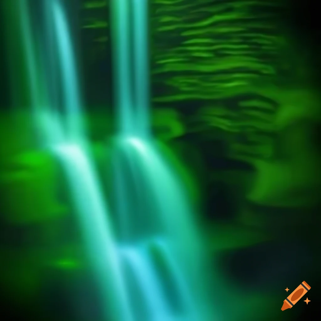 Blurred green waterfall inspired by picasso