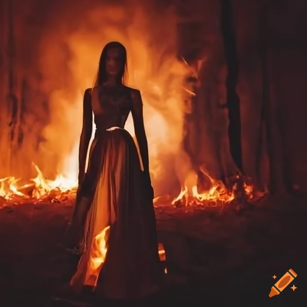 Surreal artwork depicting fire consuming souls on Craiyon