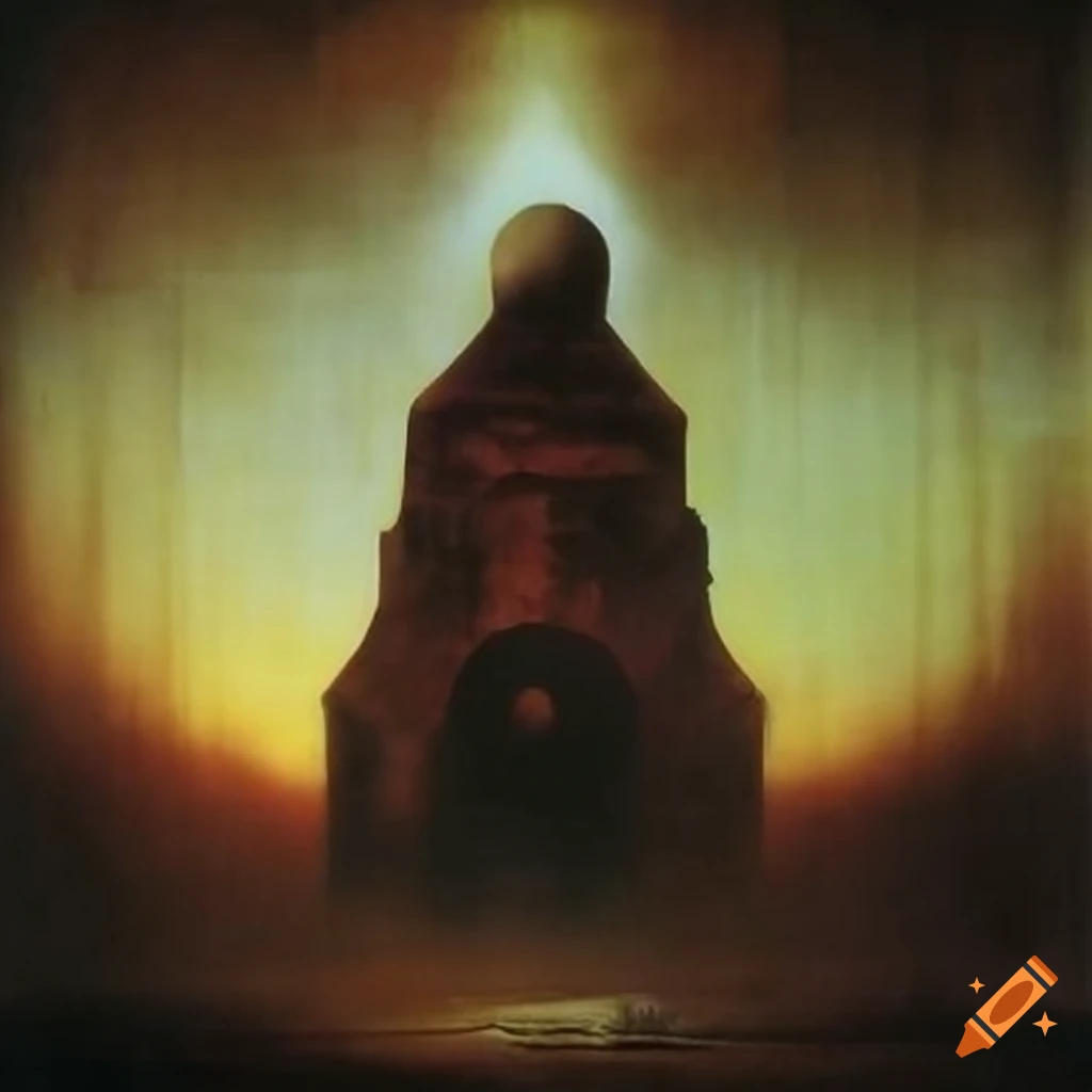 Abstract painting by zdzislaw beksinski on Craiyon