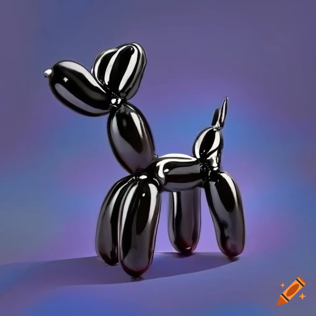 Sculpture of a red balloon dog on Craiyon