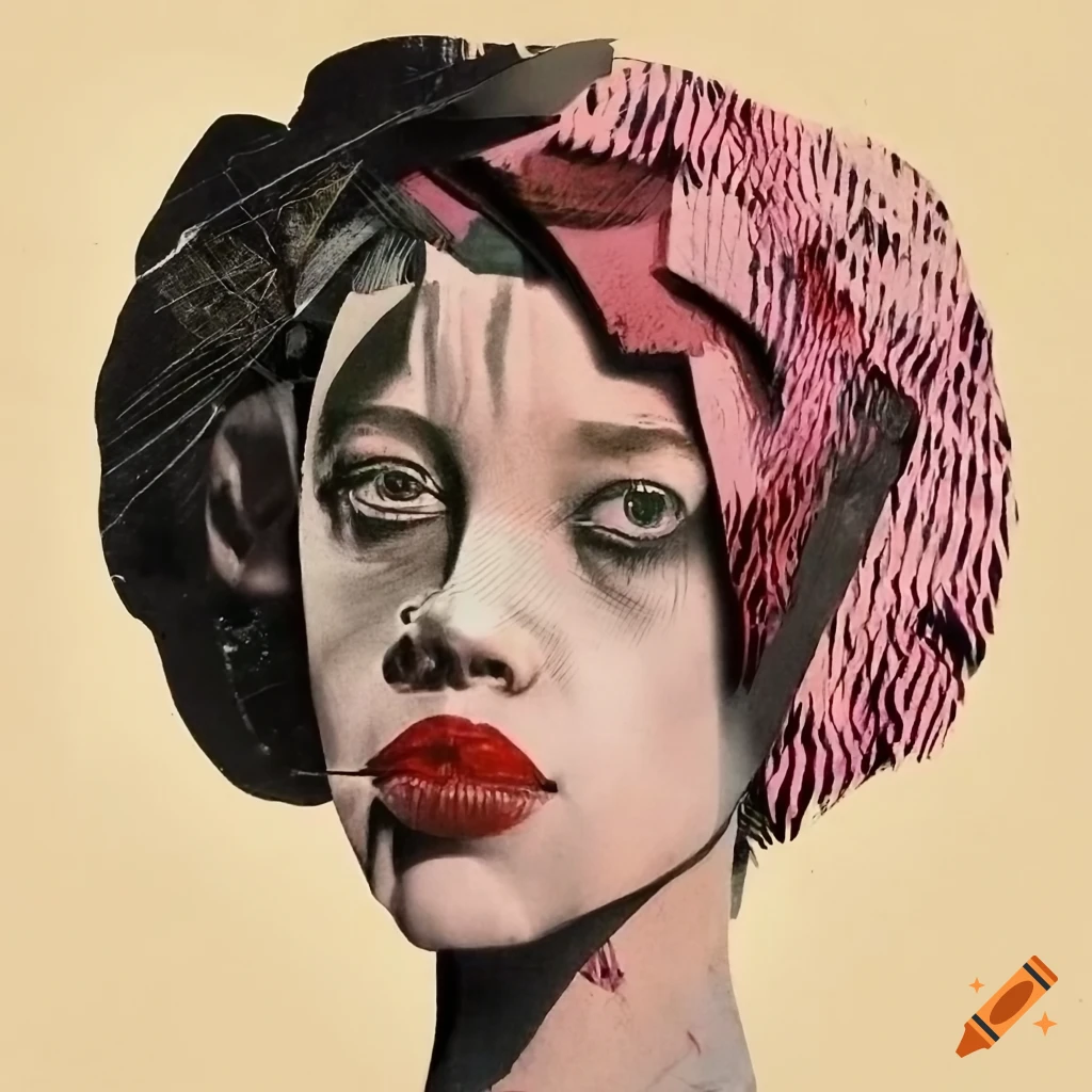 Hannah höch collage of women and textures on Craiyon