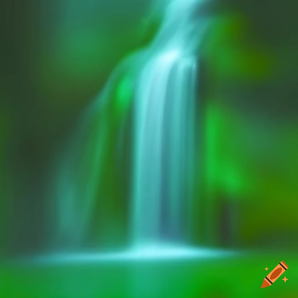 Blurred green waterfall inspired by picasso