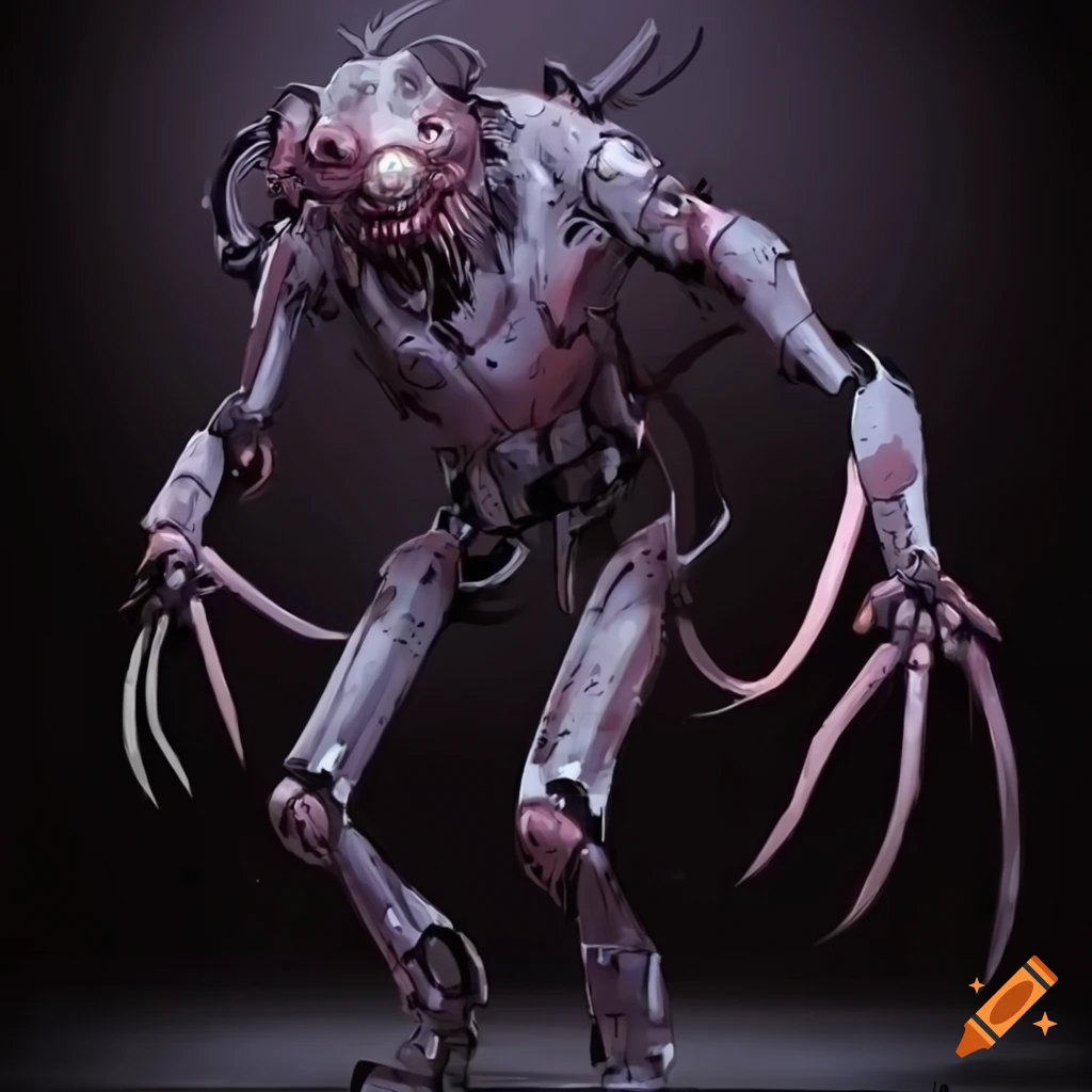 Image of a devious robot creature on Craiyon