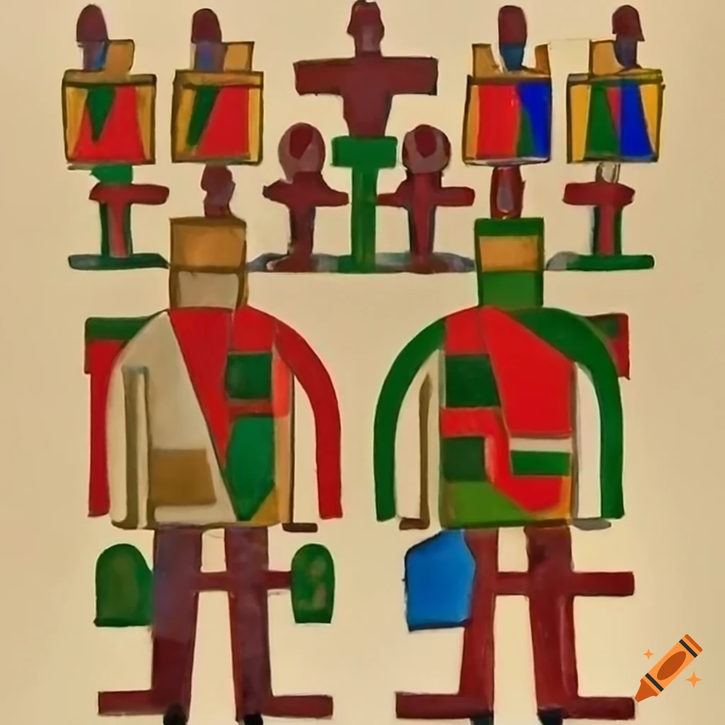 Cubist depiction of toy soldiers