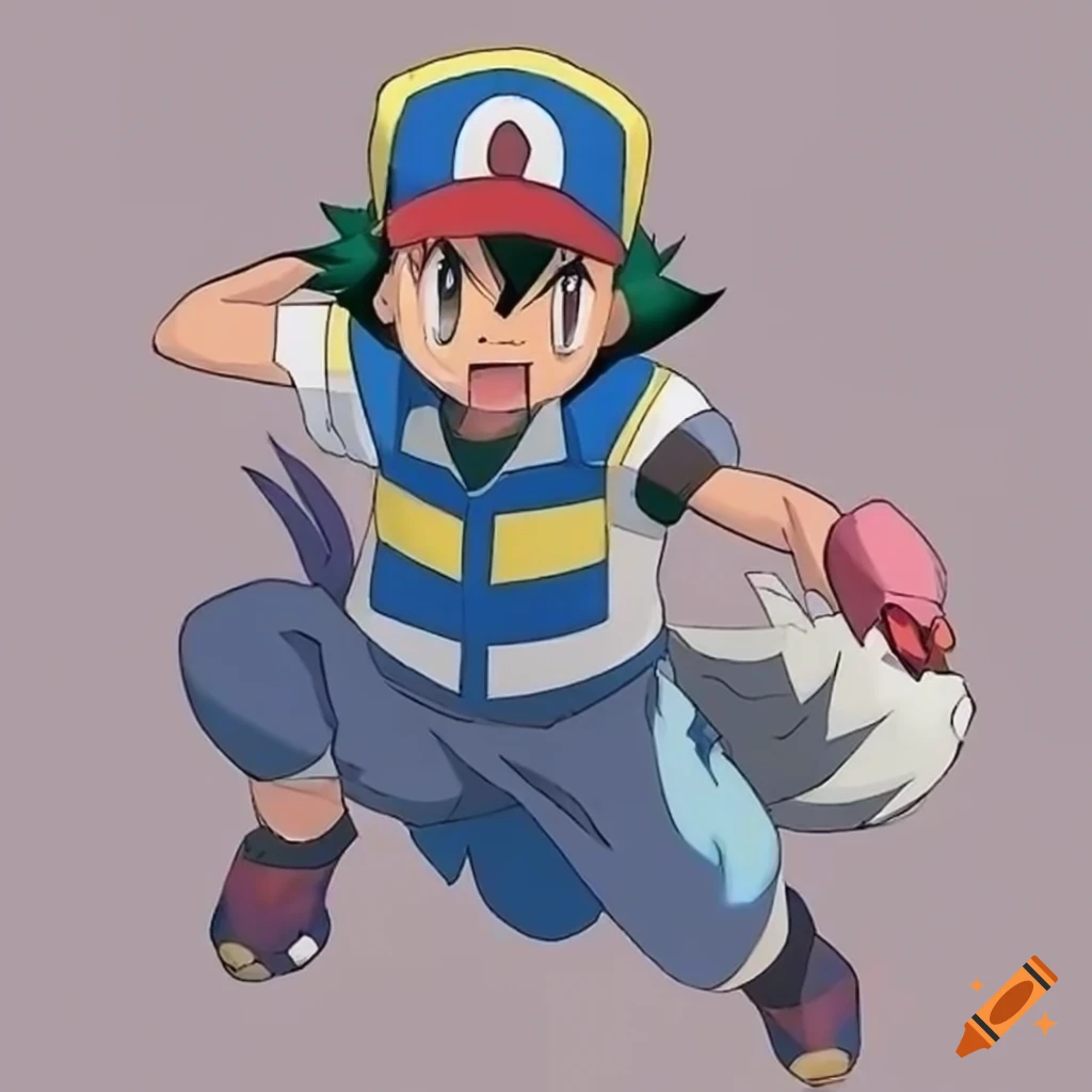 Ash cosplaying as a wolf pokemon in manga style on Craiyon