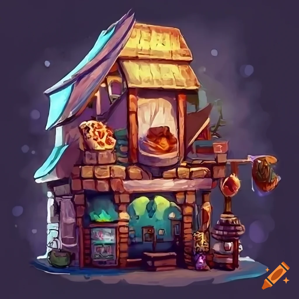 Detailed fantasy rpg vending machine shopfront on Craiyon