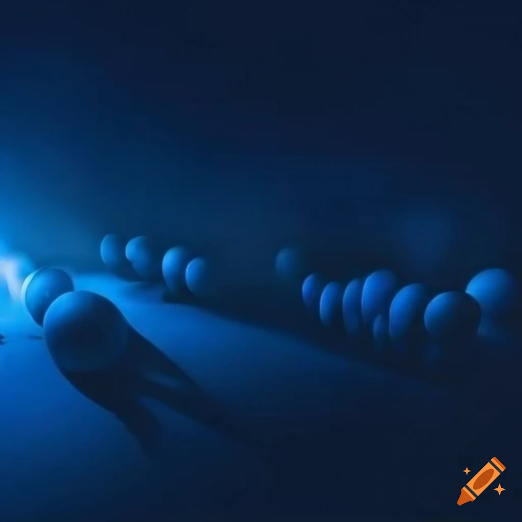 Dark blue shadows under fog in modern art style on Craiyon