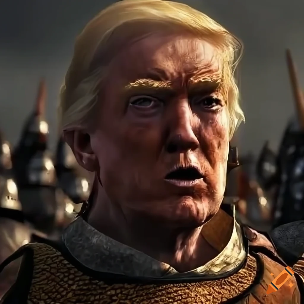 Cinematic still of donald trump in medieval ii total war on Craiyon
