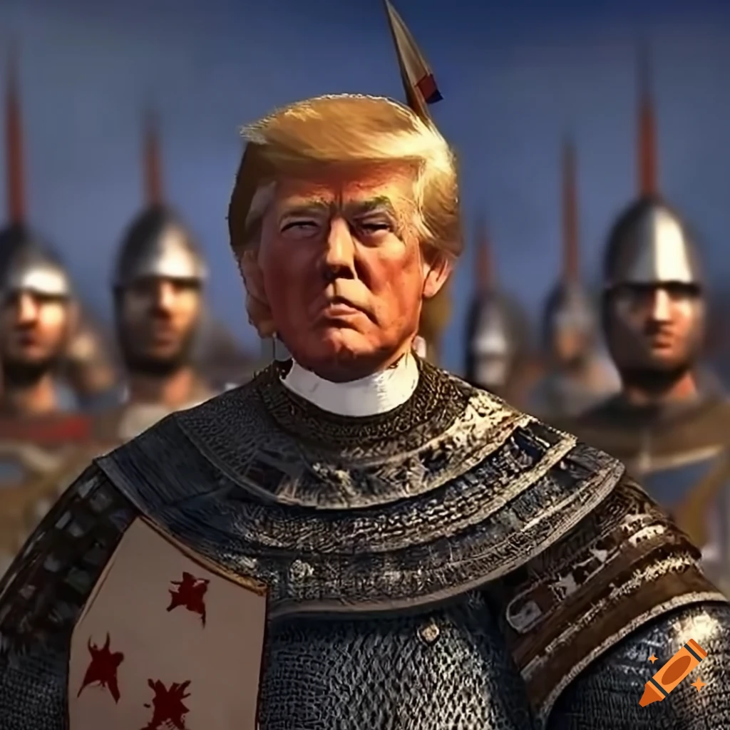 Cinematic still of donald trump in medieval ii total war on Craiyon