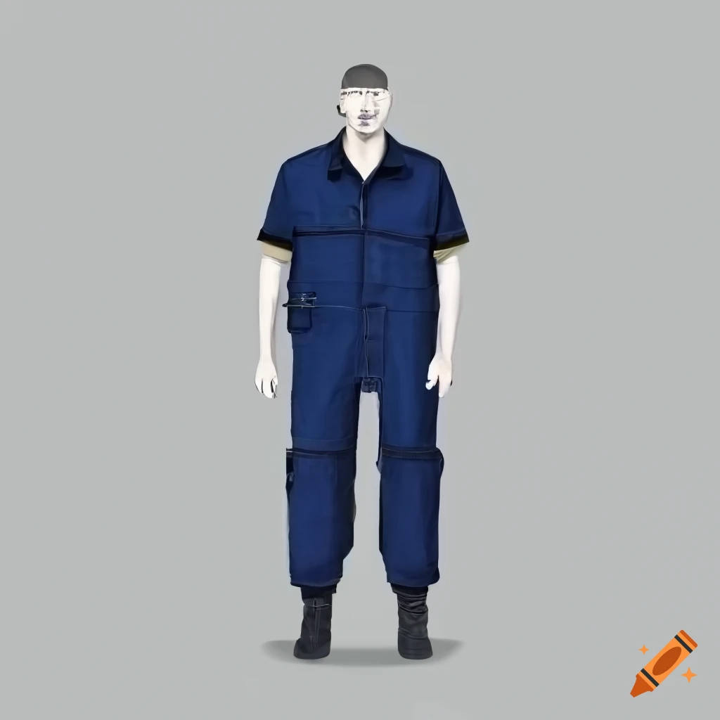 Gray and navy blue Castorama employee outfit design on Craiyon