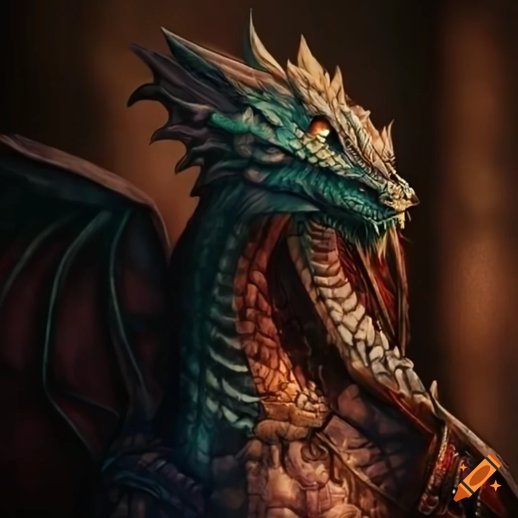 Elder dragon in tweed clothing on Craiyon