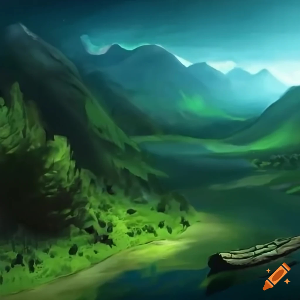 Scenic view of a random landscape on Craiyon