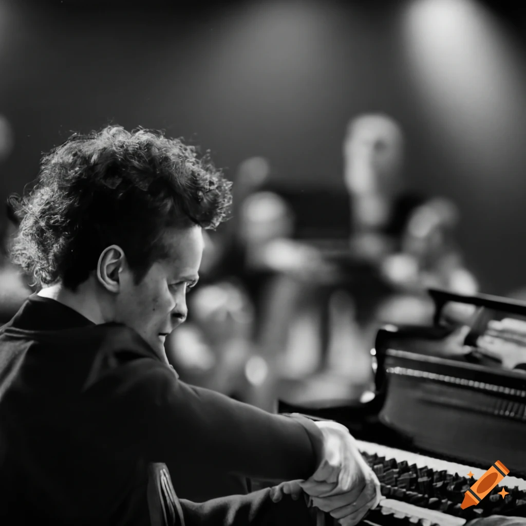Composer performing in a concert