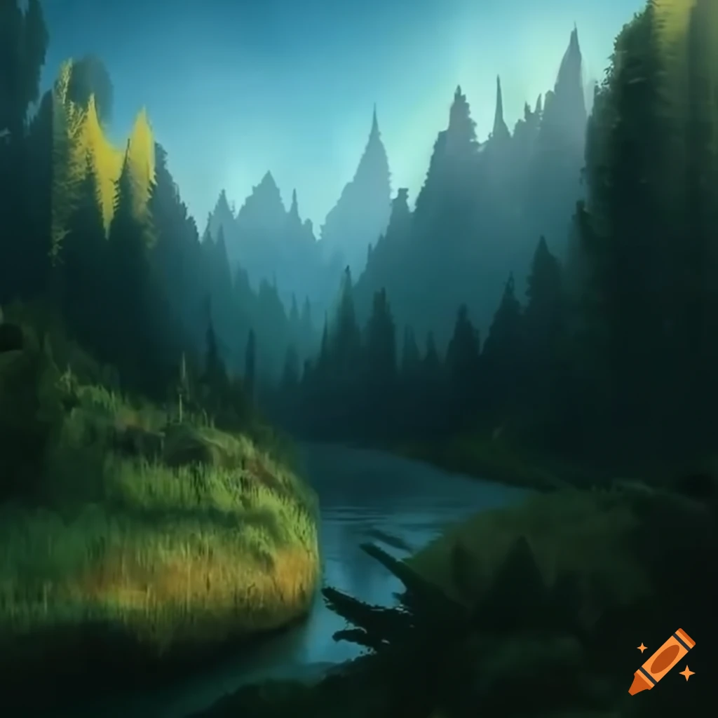 Red night sky abstract art on Craiyon