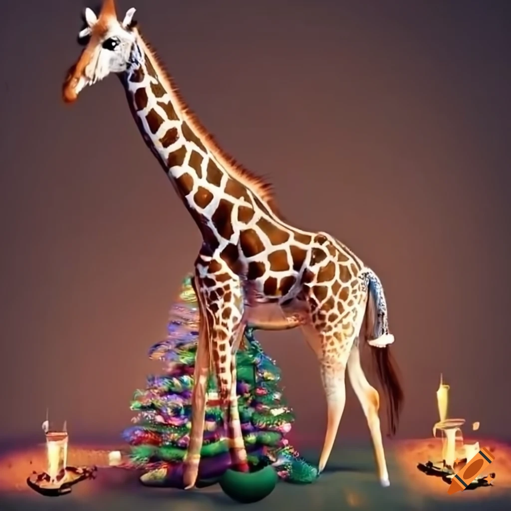 Giraffes celebrating christmas on Craiyon
