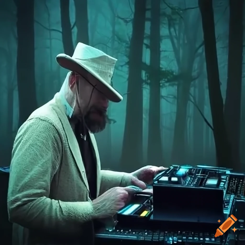 Walter White as a wizard in a foggy forest on Craiyon