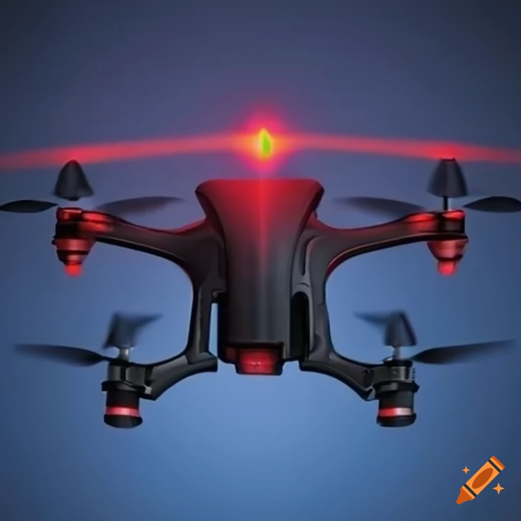 Drone with laser beam on Craiyon