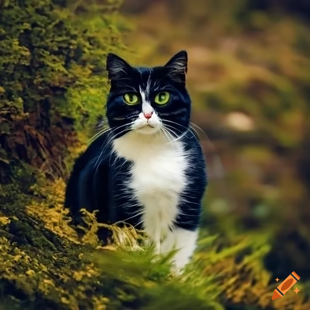 Tuxedo Cat Outside