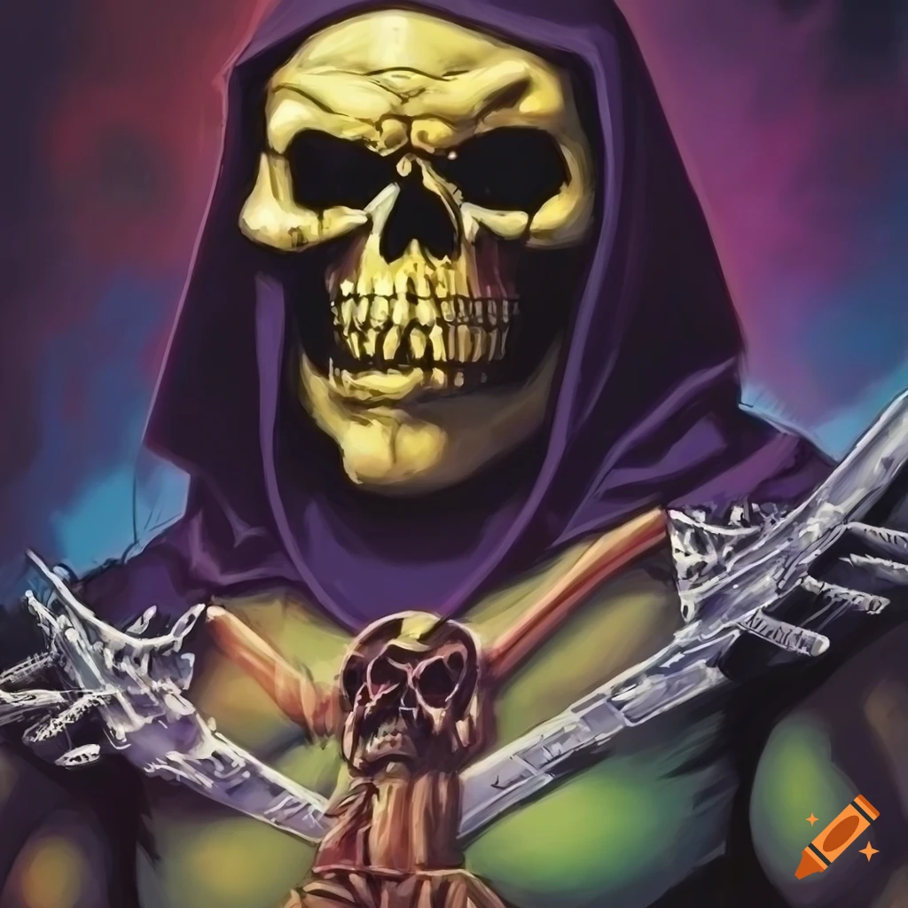 Spider-man-inspired skeletor illustration on Craiyon