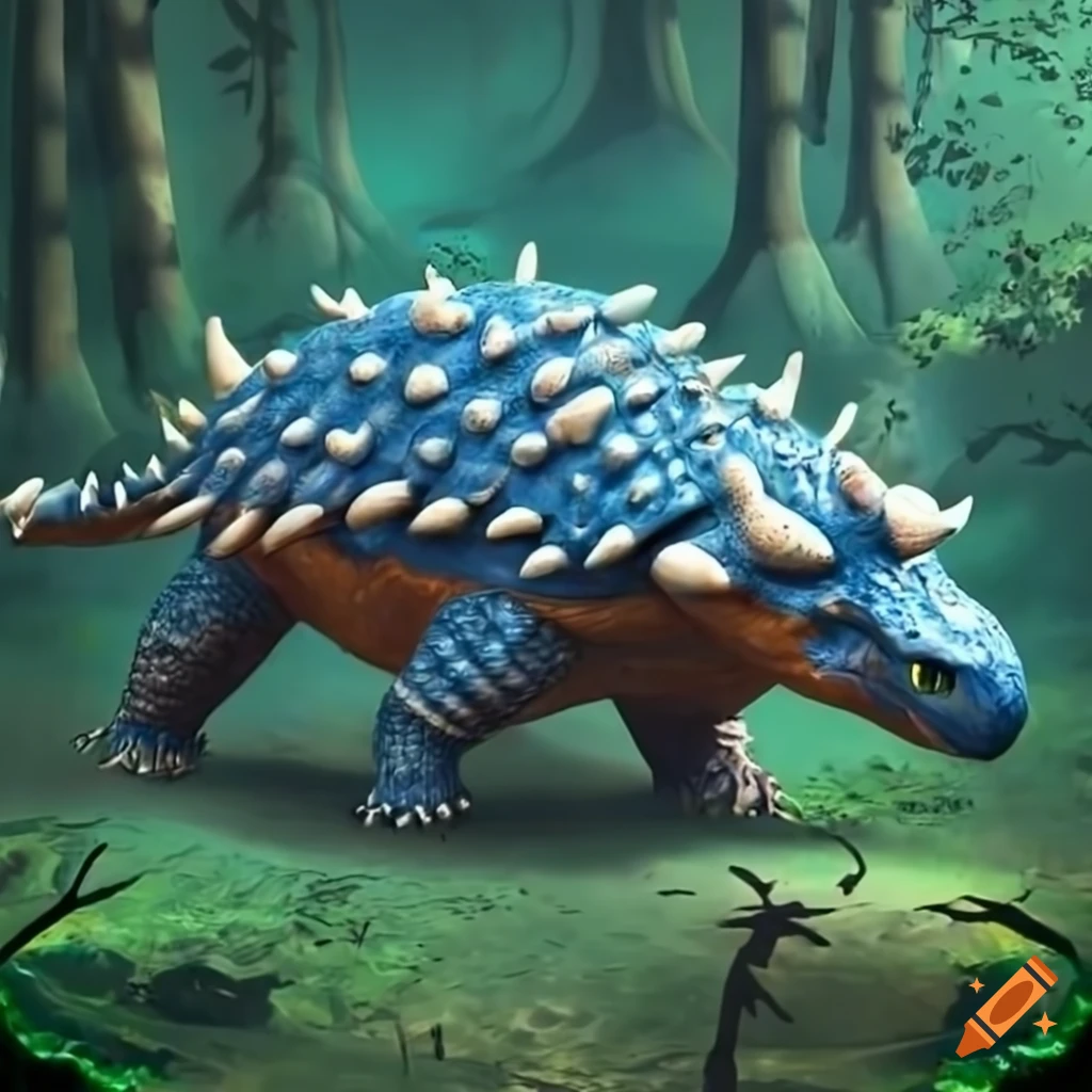 Ankylosaurus dinosaur portrait in the style of renoir on Craiyon