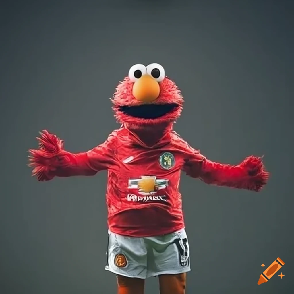 Elmo wearing a manchester united hoodie on Craiyon