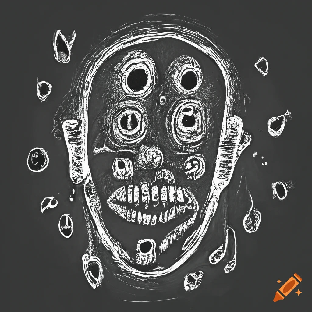 Dadaism handdrawing of a man with surreal elements on Craiyon