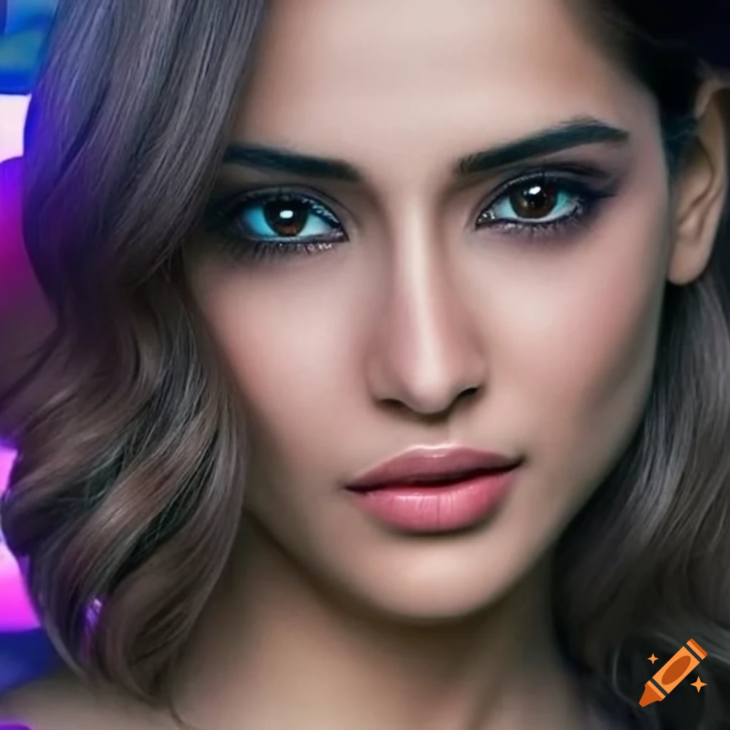 Closeup portrait of a stunning indian supermodel on Craiyon