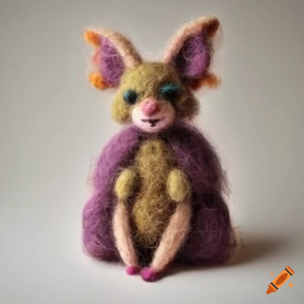 Cute creatures made of felted wool