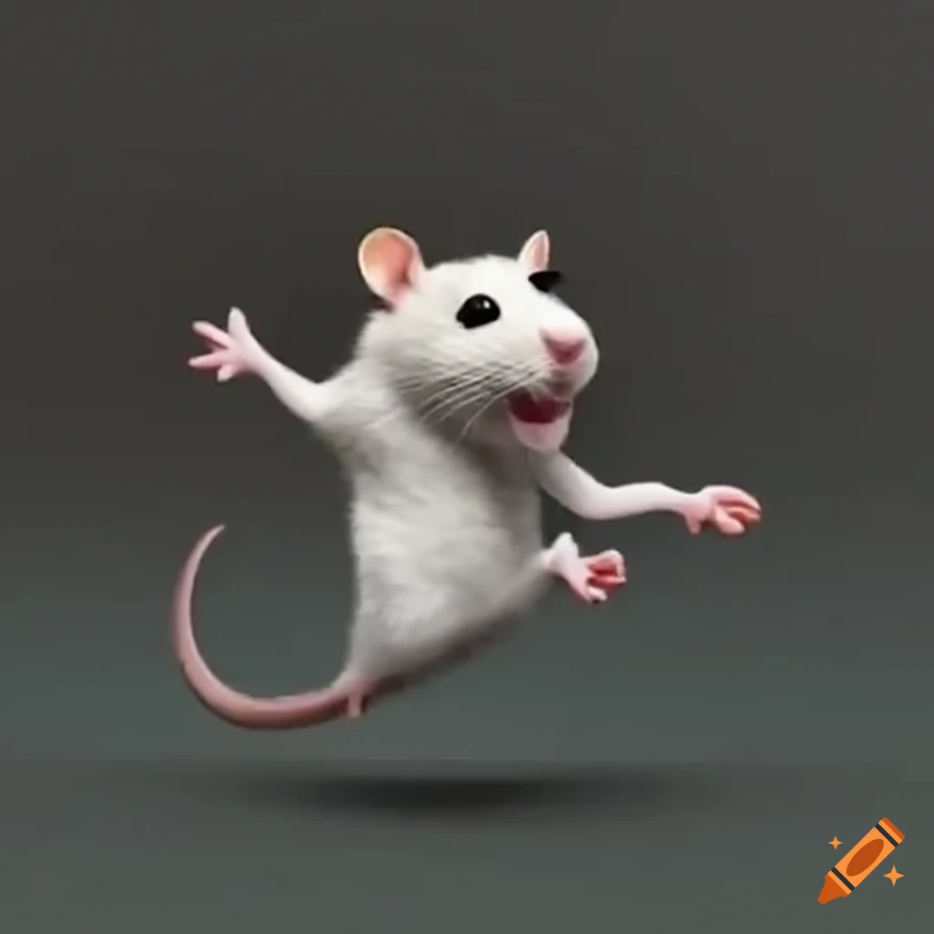 Funny illustration of a rat dancing polka on Craiyon