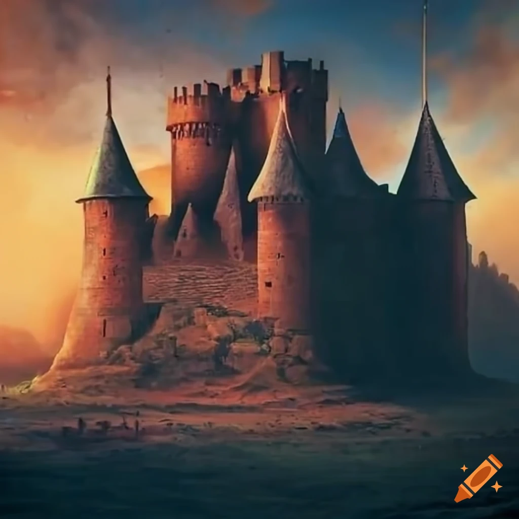 How To Draw A Fortress Medieval Fortress Step By Step