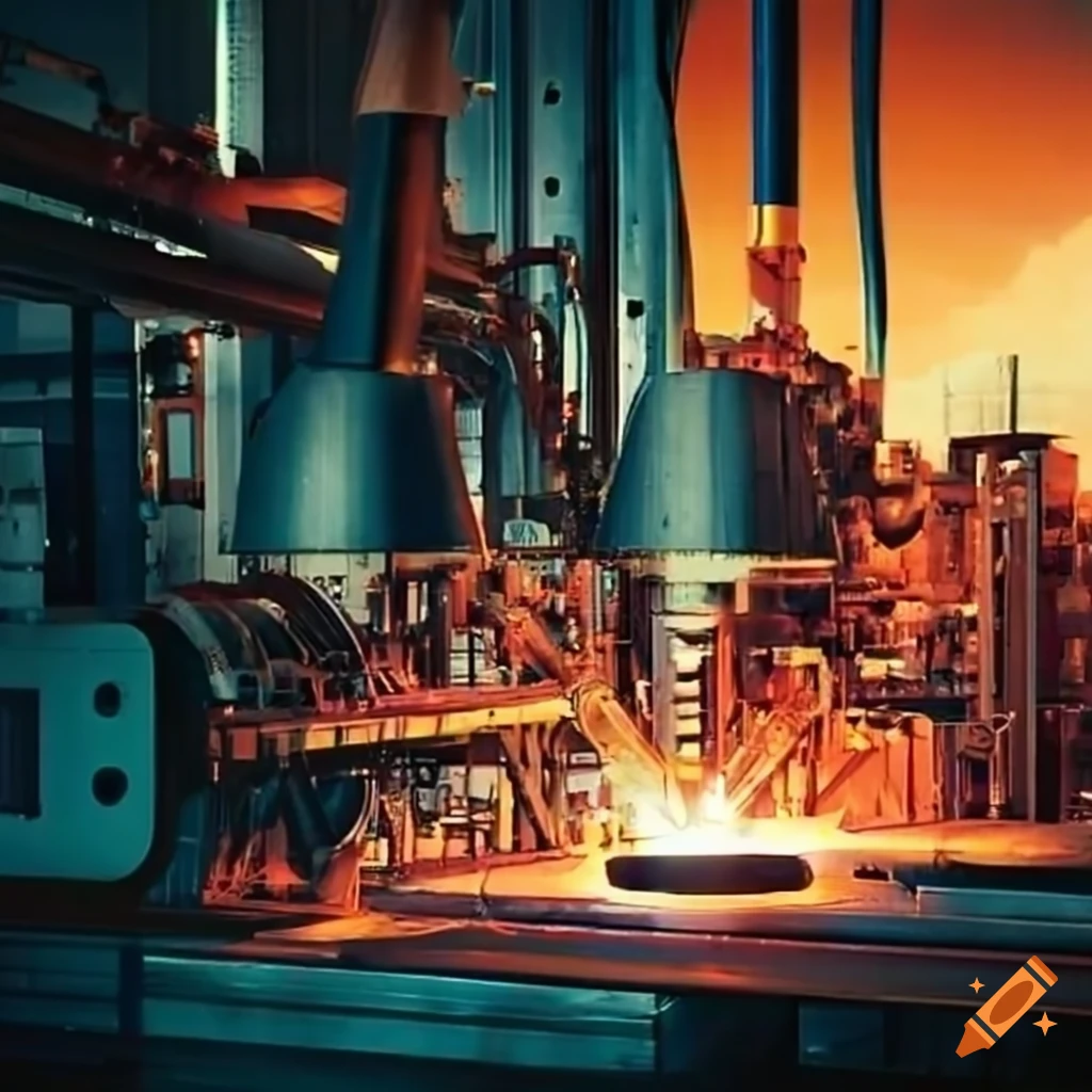 Image of a manufacturing plant on Craiyon