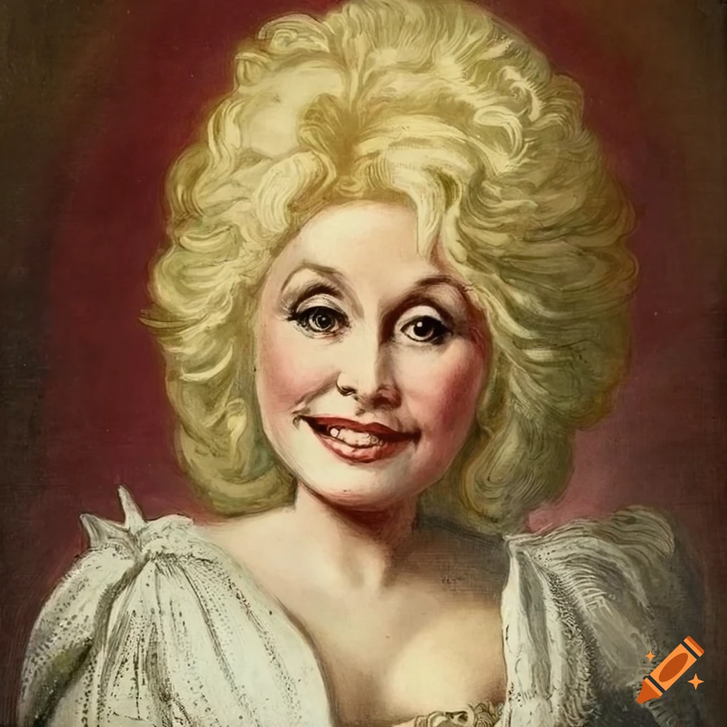 Biological illustration portrait of dolly parton