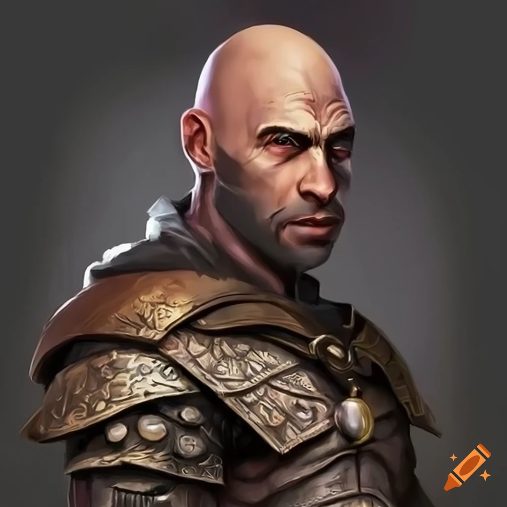 Image of a bald warrior with a greatsword on Craiyon