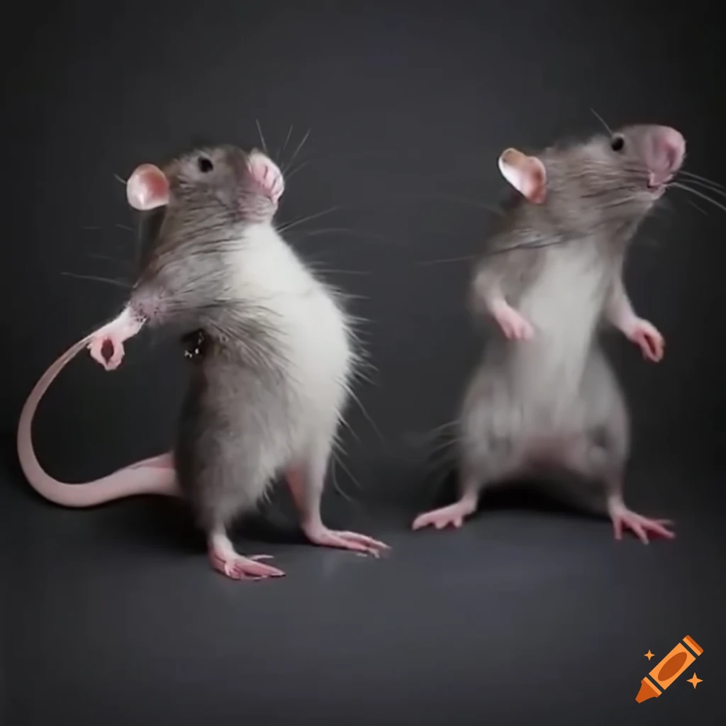 Two rats dancing in a funny way on Craiyon