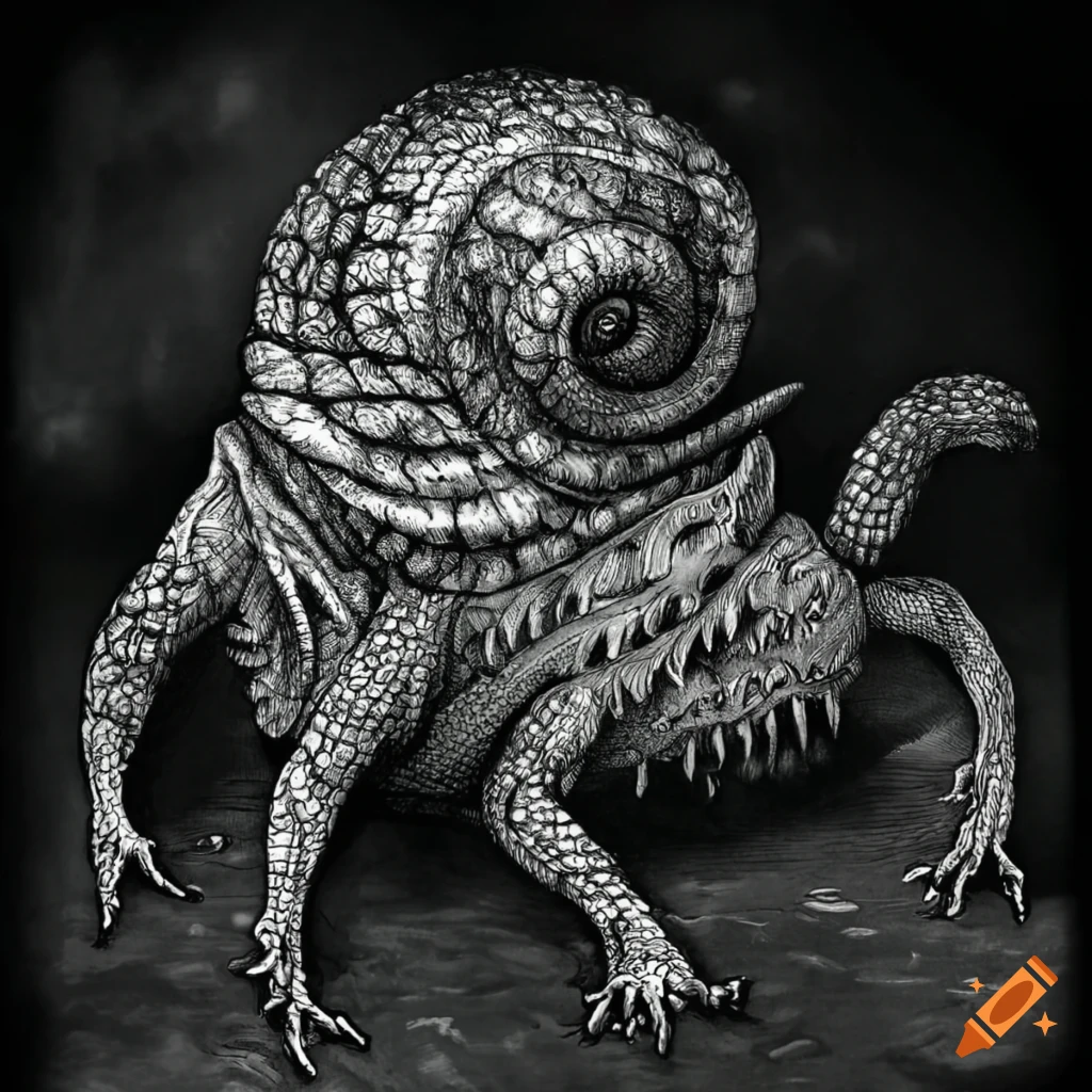 Explorer in a mysterious cavern finding a strange pod-like creature in ...