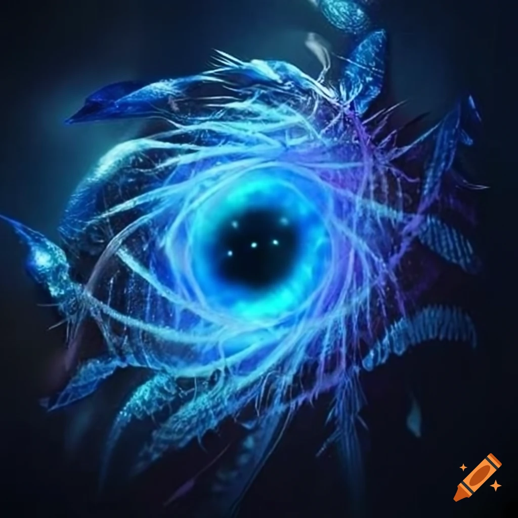 Anime texture of dragon eye with crystal forest design on Craiyon