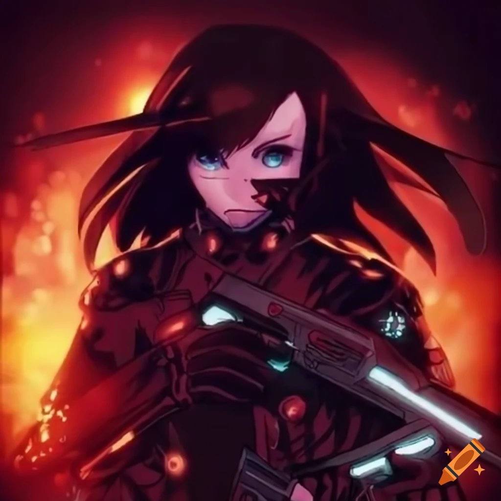 Anime artwork of a rogue cyber attacker on Craiyon
