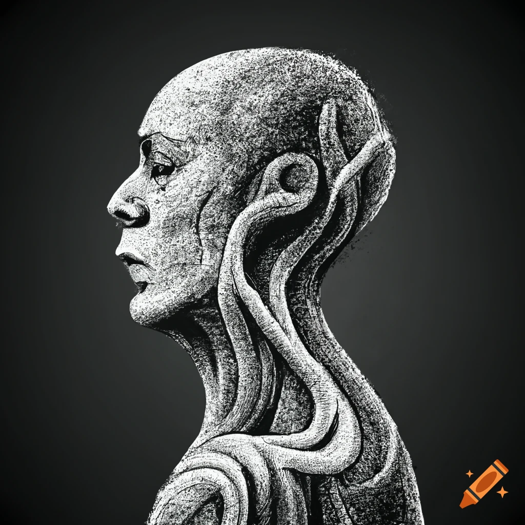 Abstract handdrawing of a contorted man on Craiyon