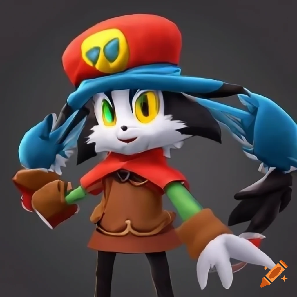 Digital artwork of klonoa in heroic armor with sword on Craiyon