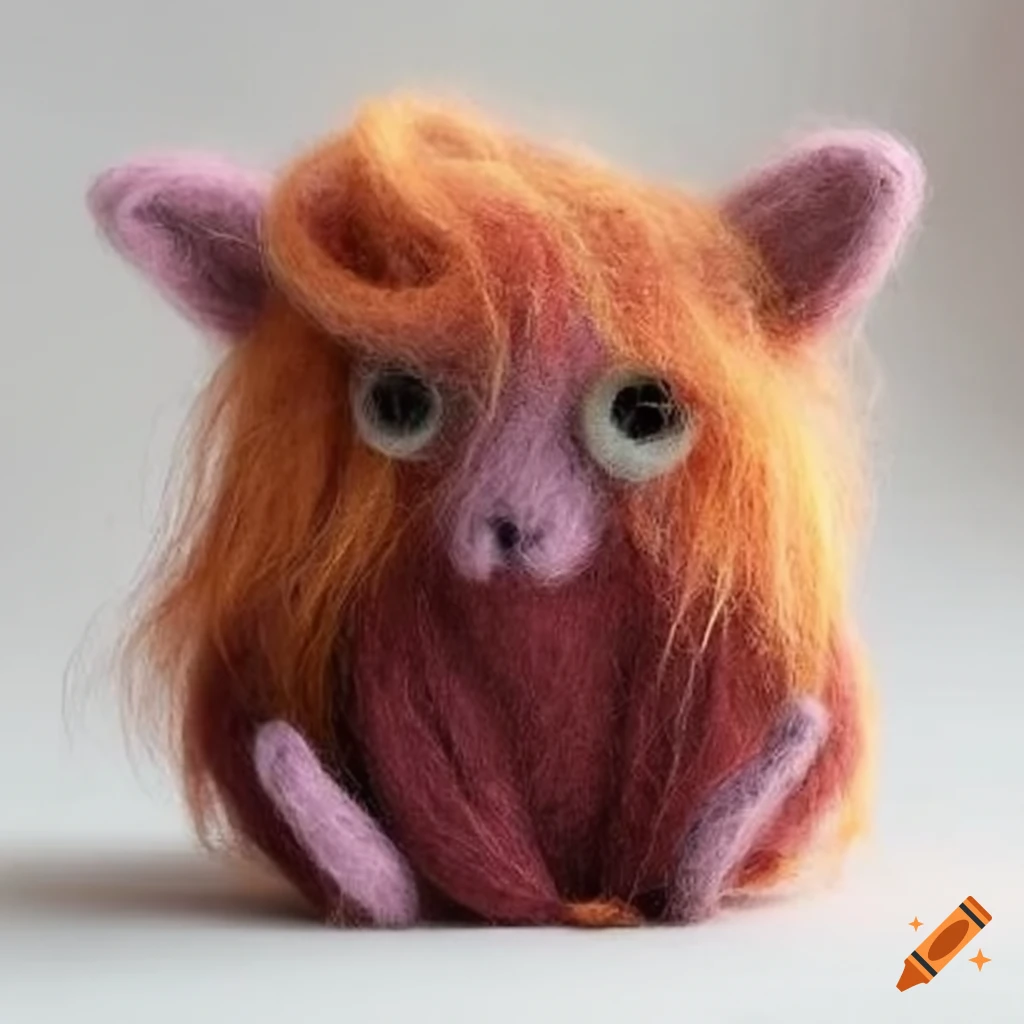 Fantasy felted wool creatures in unique attire on Craiyon