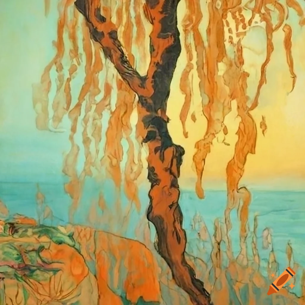 Japanese woodblock painting inspired by a haiku on Craiyon