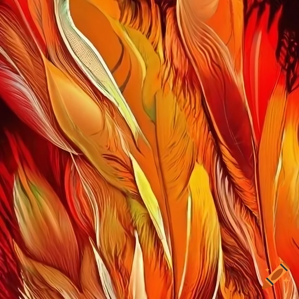Horizontal photo of phoenix feathers