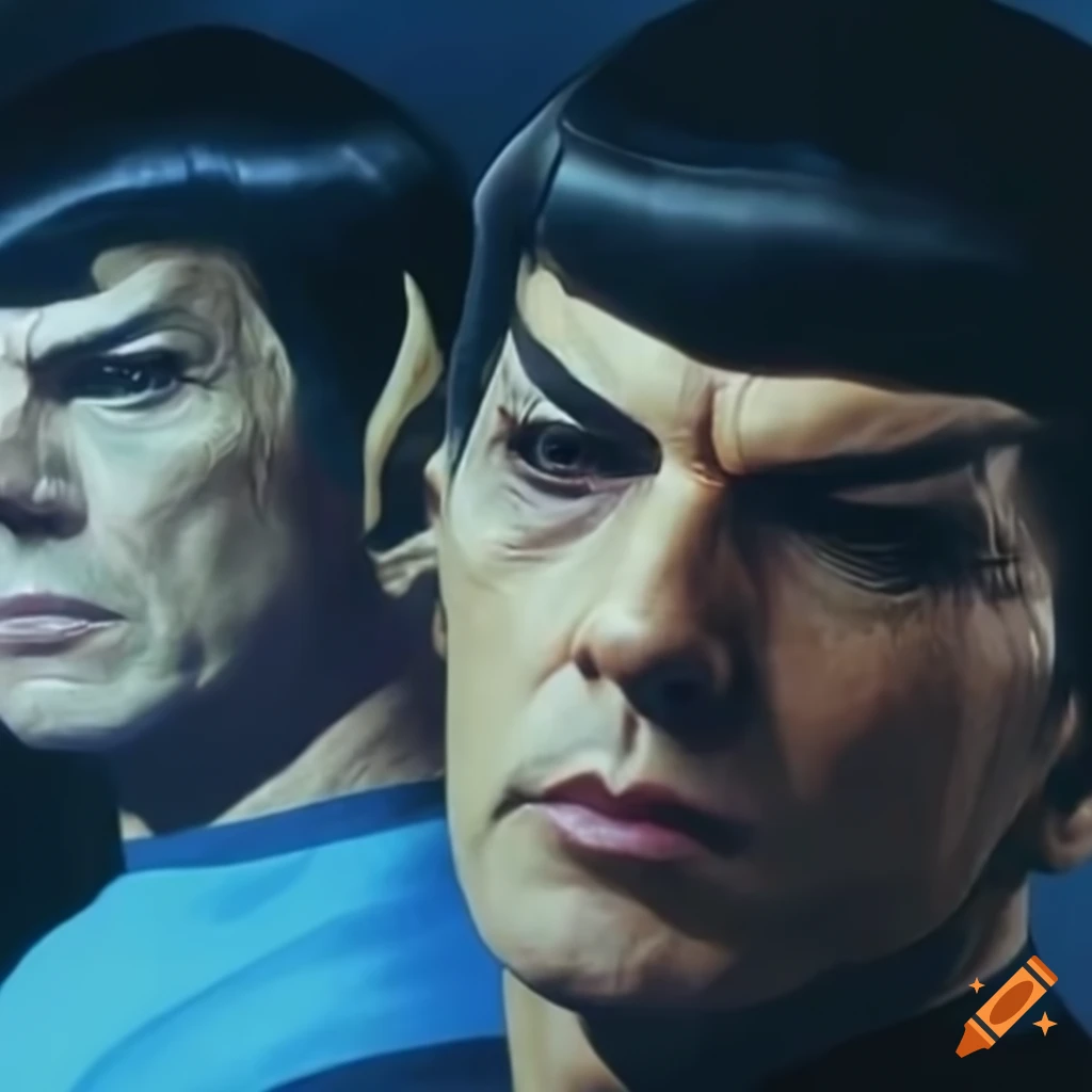 Image of two spock clones facing each other on Craiyon