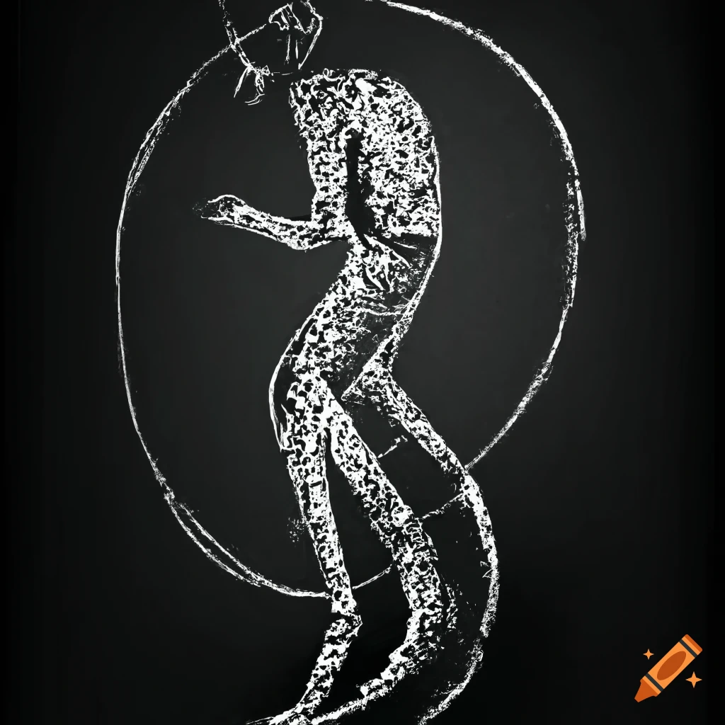 Minimalistic black and white illustration of a garden of forking paths ...