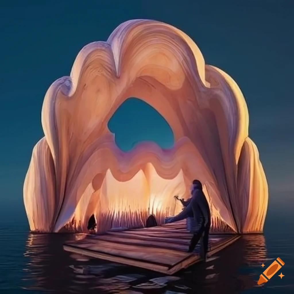 Illusory giant clam architecture cathedral cabin on Craiyon