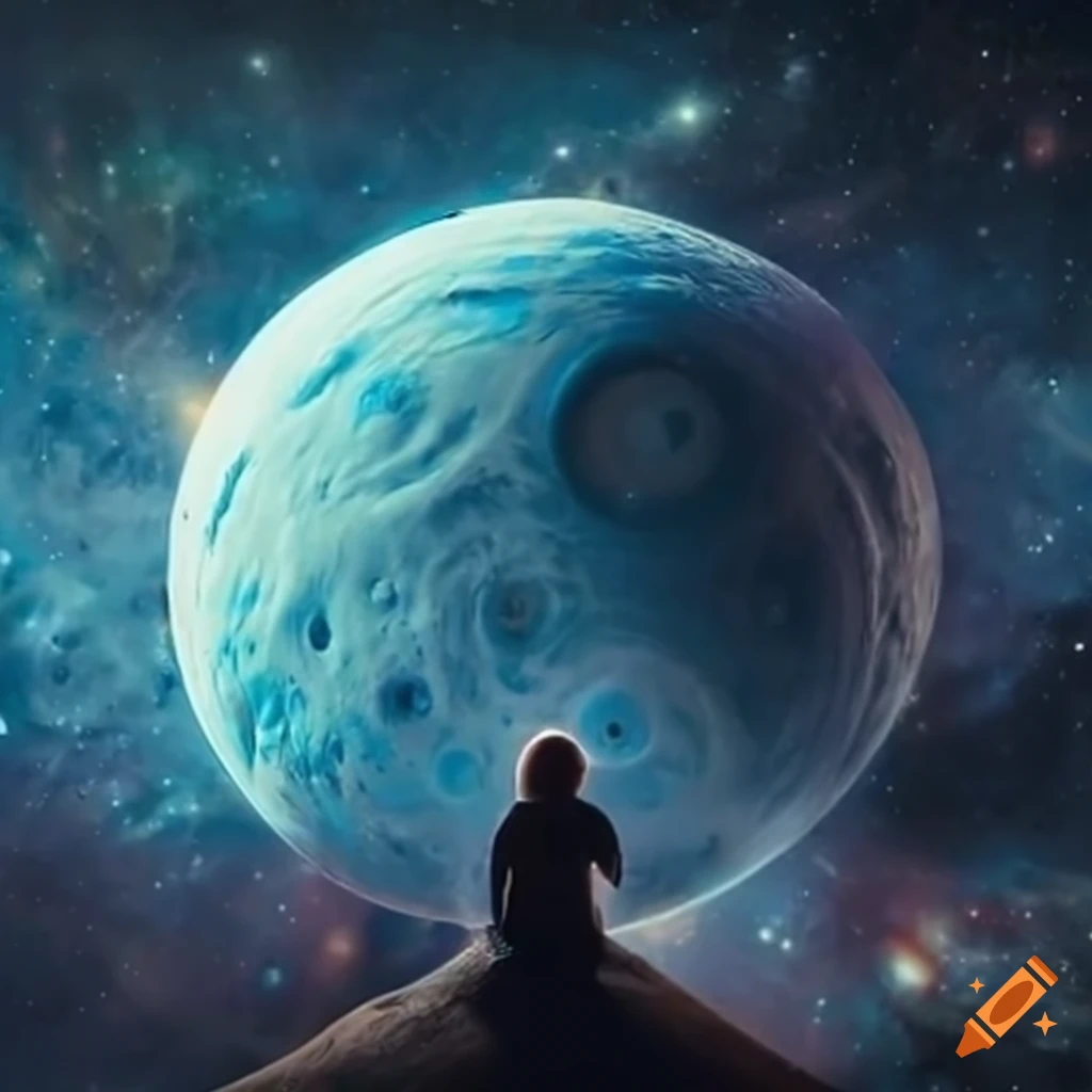 Image of a human lost in chaotic space