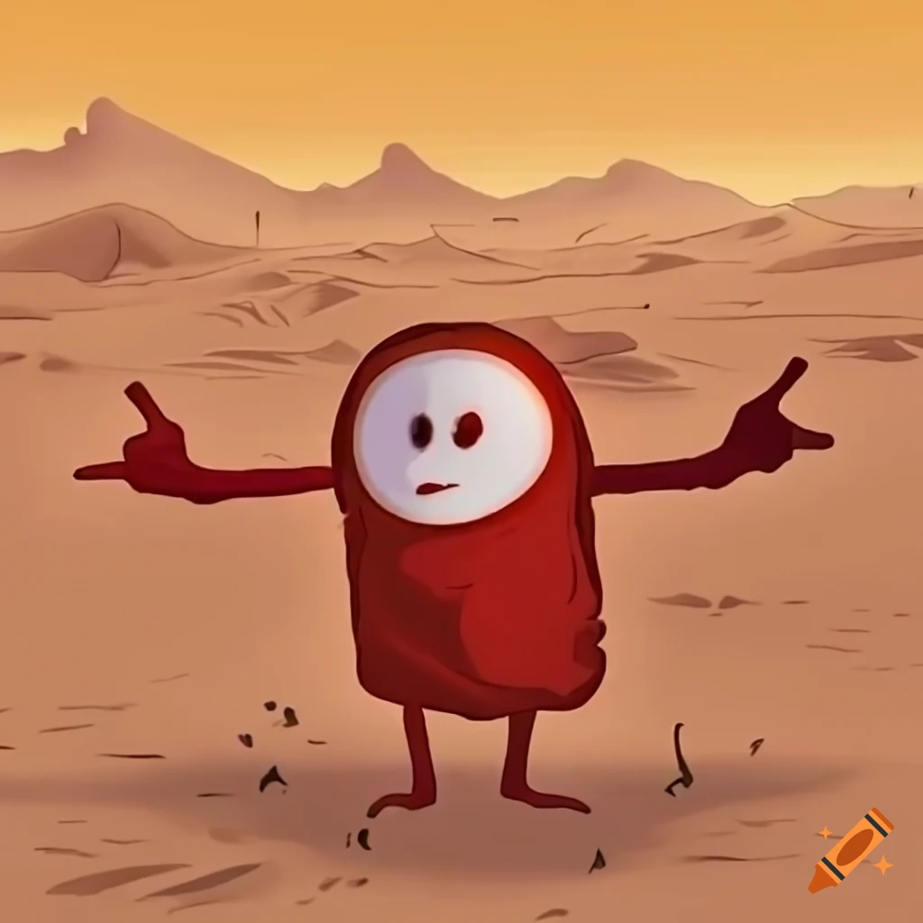 Anime-style chili pepper with flame and pointing hand