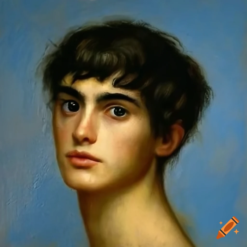 Oil painting of a young soldier with red hair on Craiyon