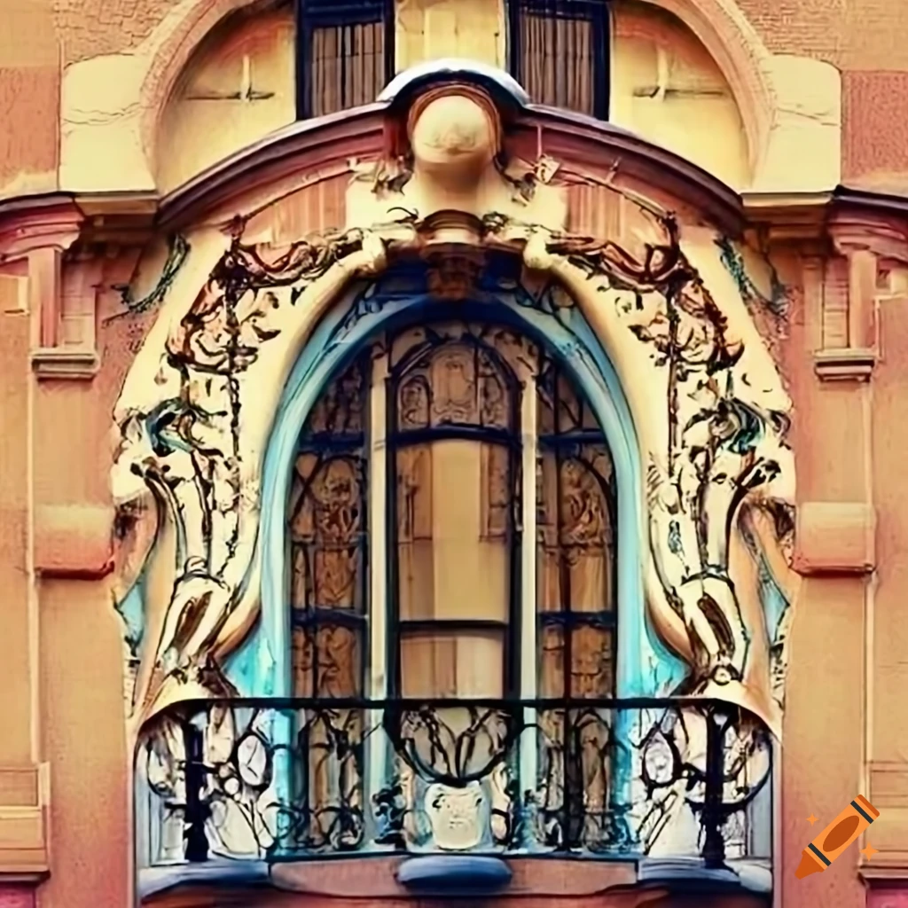 Art nouveau architecture on Craiyon